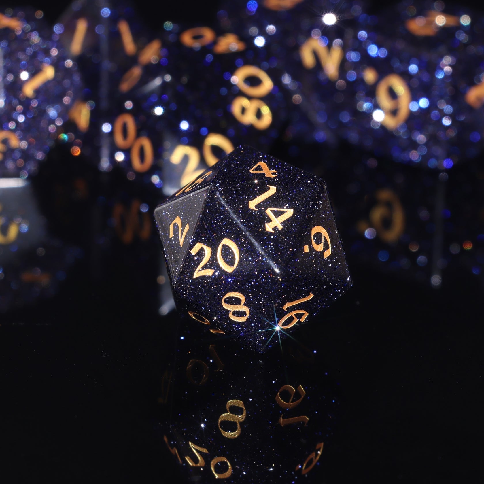 Blue Sandstone Natural Gemstone 7 pcs DND Dice – MAGISEVEN